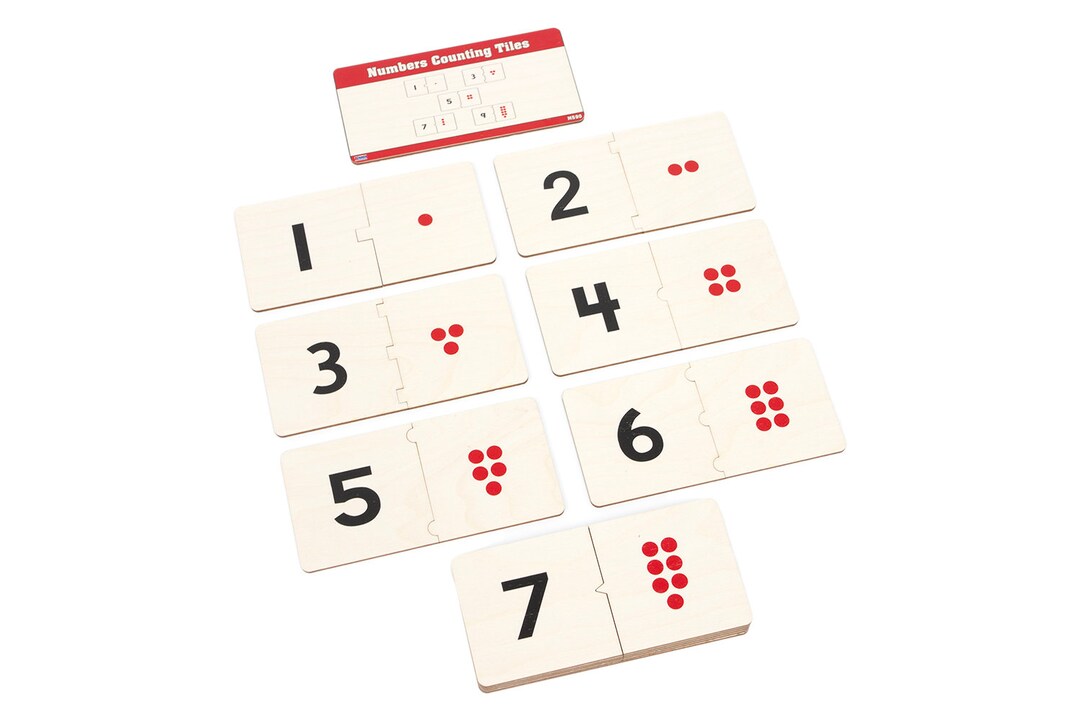 Wooden Numbers Counting Tiles | Montessori Material | Montessori Math ...