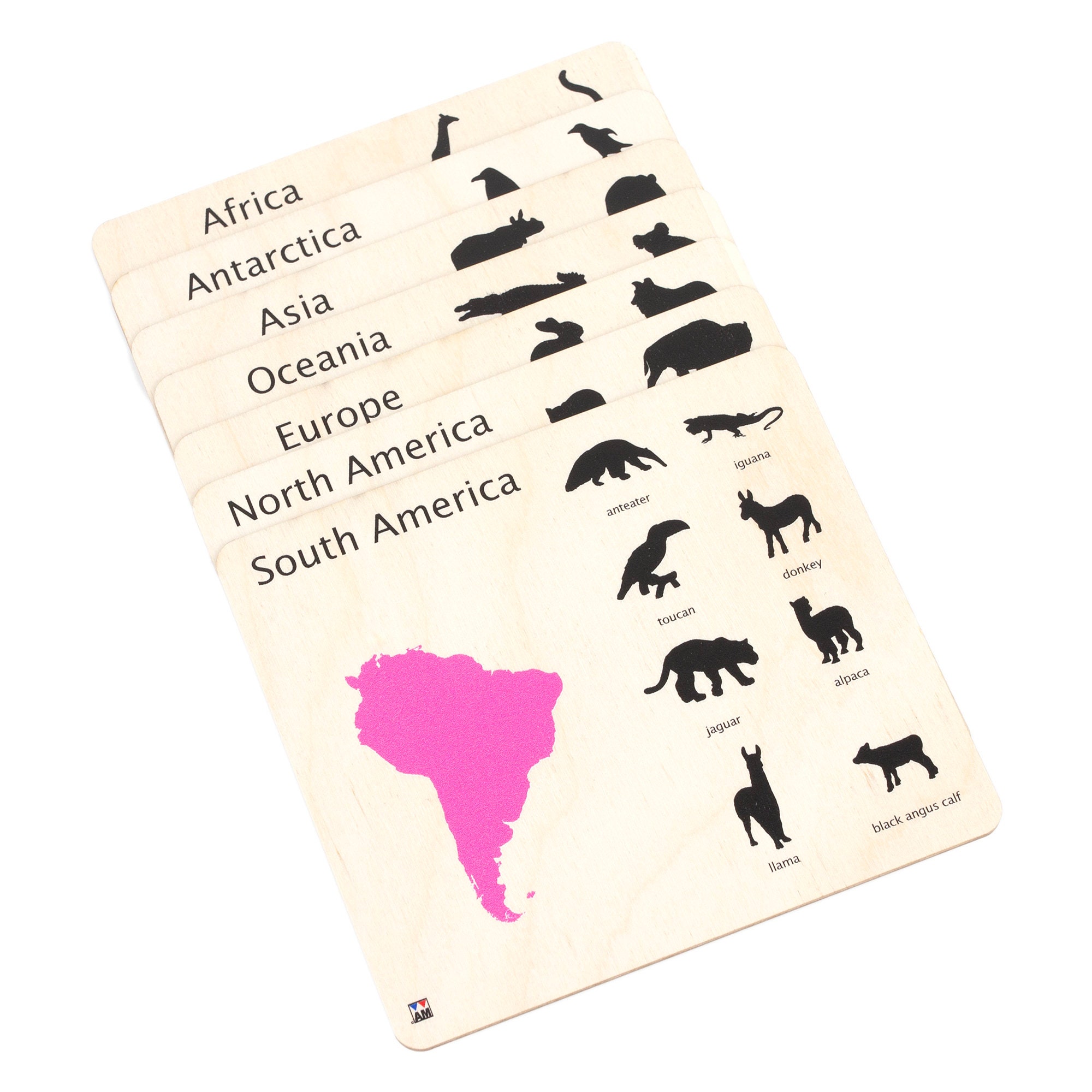 Wooden Animals of the Continents | Animals of the World | Montessori ...