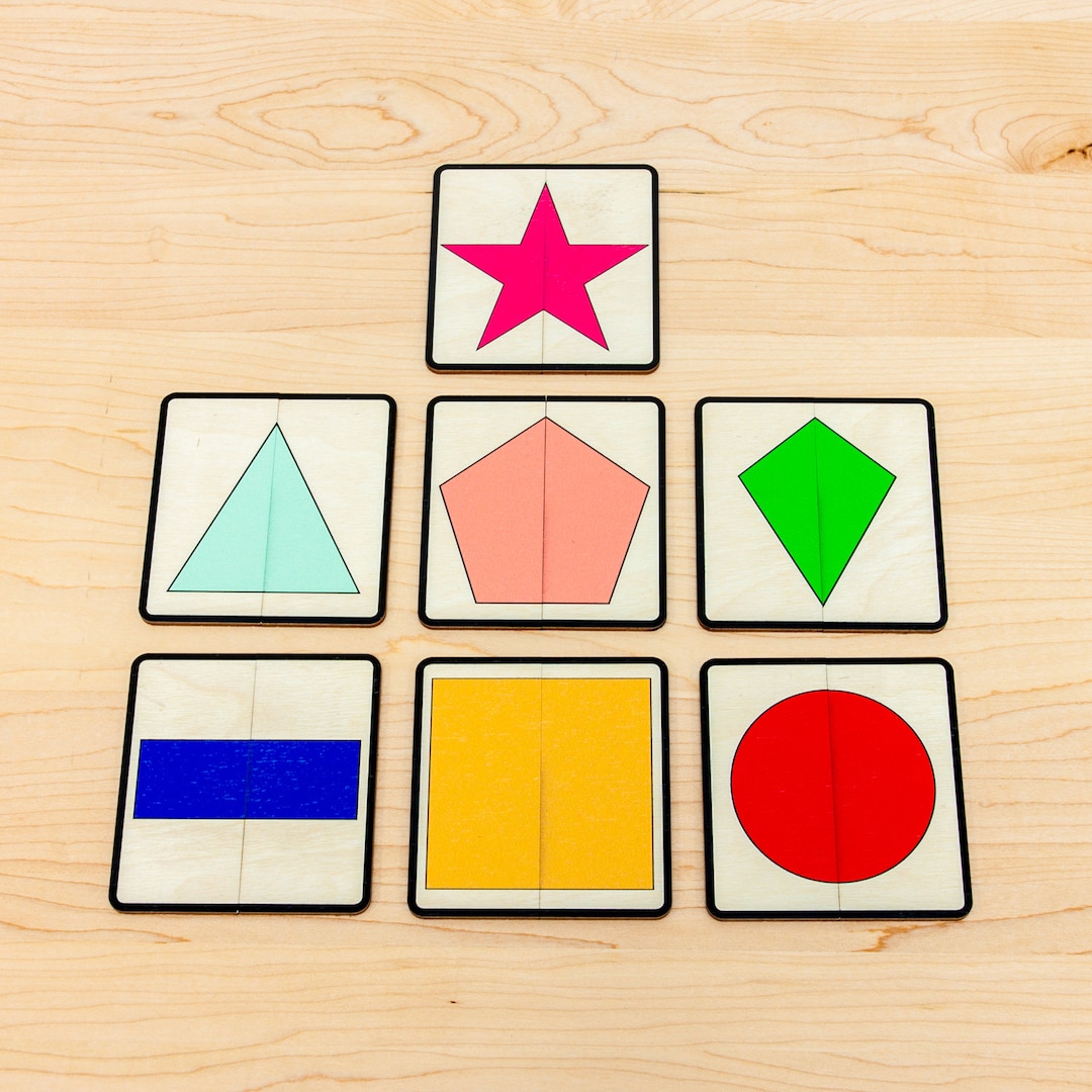 Shapes Symmetry Puzzle | Montessori Materials | Hand-eye Coordination ...