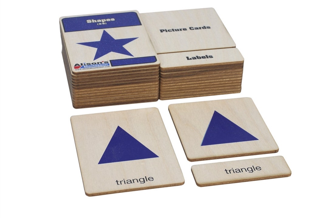 Geometric Shapes Wooden Nomenclature Cards - Montessori Materials ...