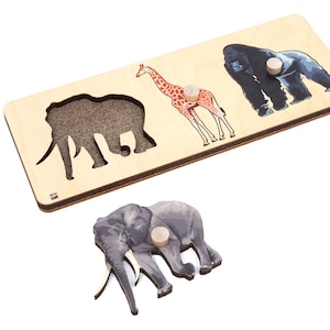 African Animals Knobbed Puzzle: Montessori Wooden Safari Puzzle - Etsy