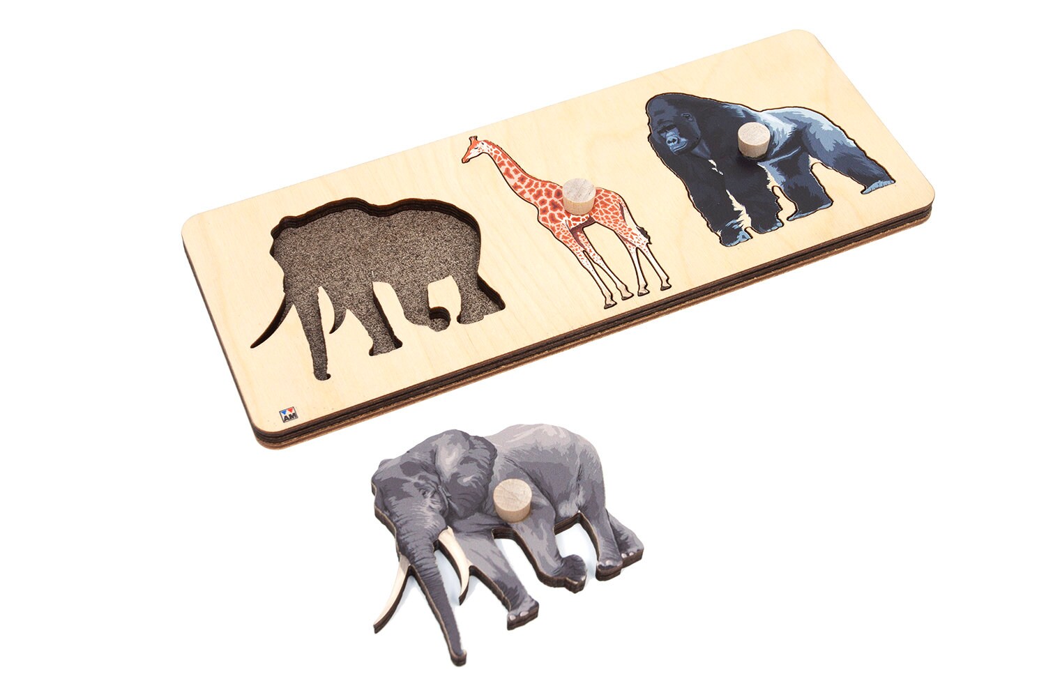 African Animals Knobbed Puzzle: Montessori Wooden Safari Puzzle - Etsy