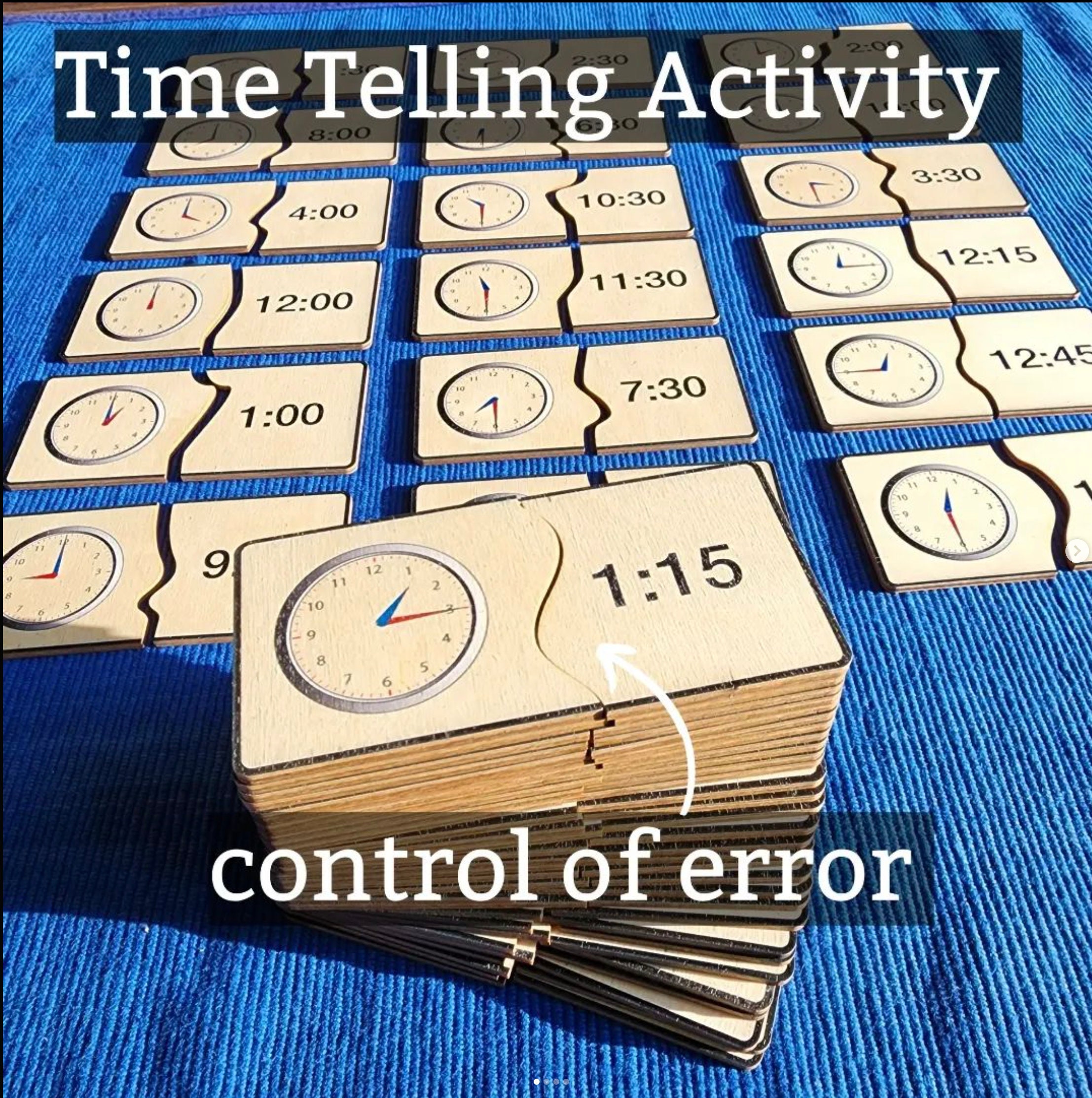 Wooden Time Activity Time Activity Telling Time Time Learning Clock ...