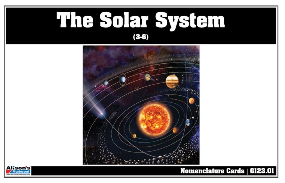 The Solar System Puzzle With Nomenclature Cards 3-6 Montessori Puzzles ...