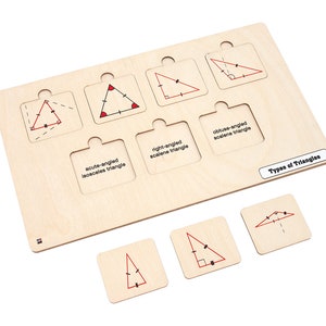 Types of Triangles Puzzle With Nomenclature Cards (3-6) | Montessori ...