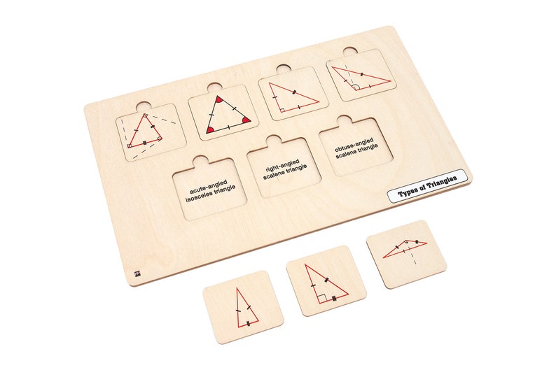 Types of Triangles Puzzle With Nomenclature Cards 3-6 Montessori ...