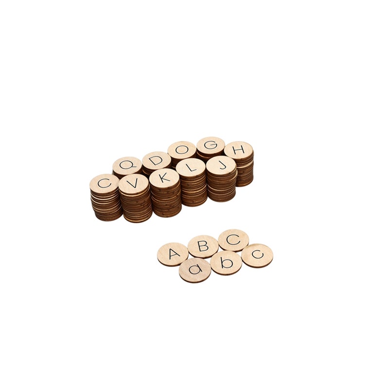 Montessori Wooden Round Movable Alphabets - Etsy