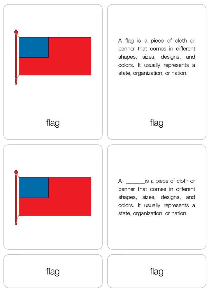 Parts of a Flag Puzzle With Nomenclature Cards (6-9) (printed ...