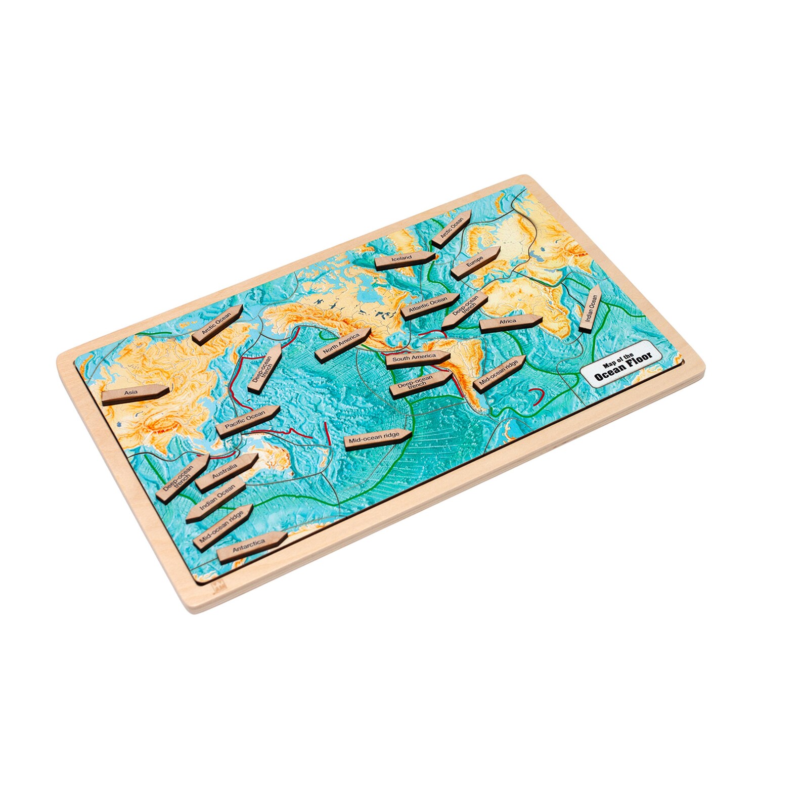 Map of the Ocean Floor Puzzle Montessori Puzzles Learning - Etsy