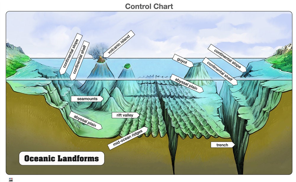 Oceanic Landforms Puzzle: Montessori Geology Materials With ...