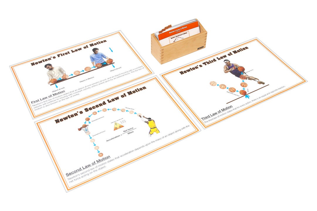 Newton's Laws of Motion: Montessori Science Task Cards - Etsy