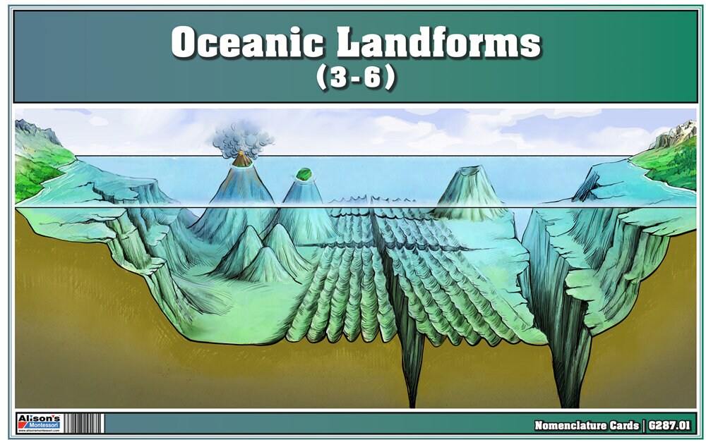 Oceanic Landforms Puzzle: Montessori Geology Materials With ...