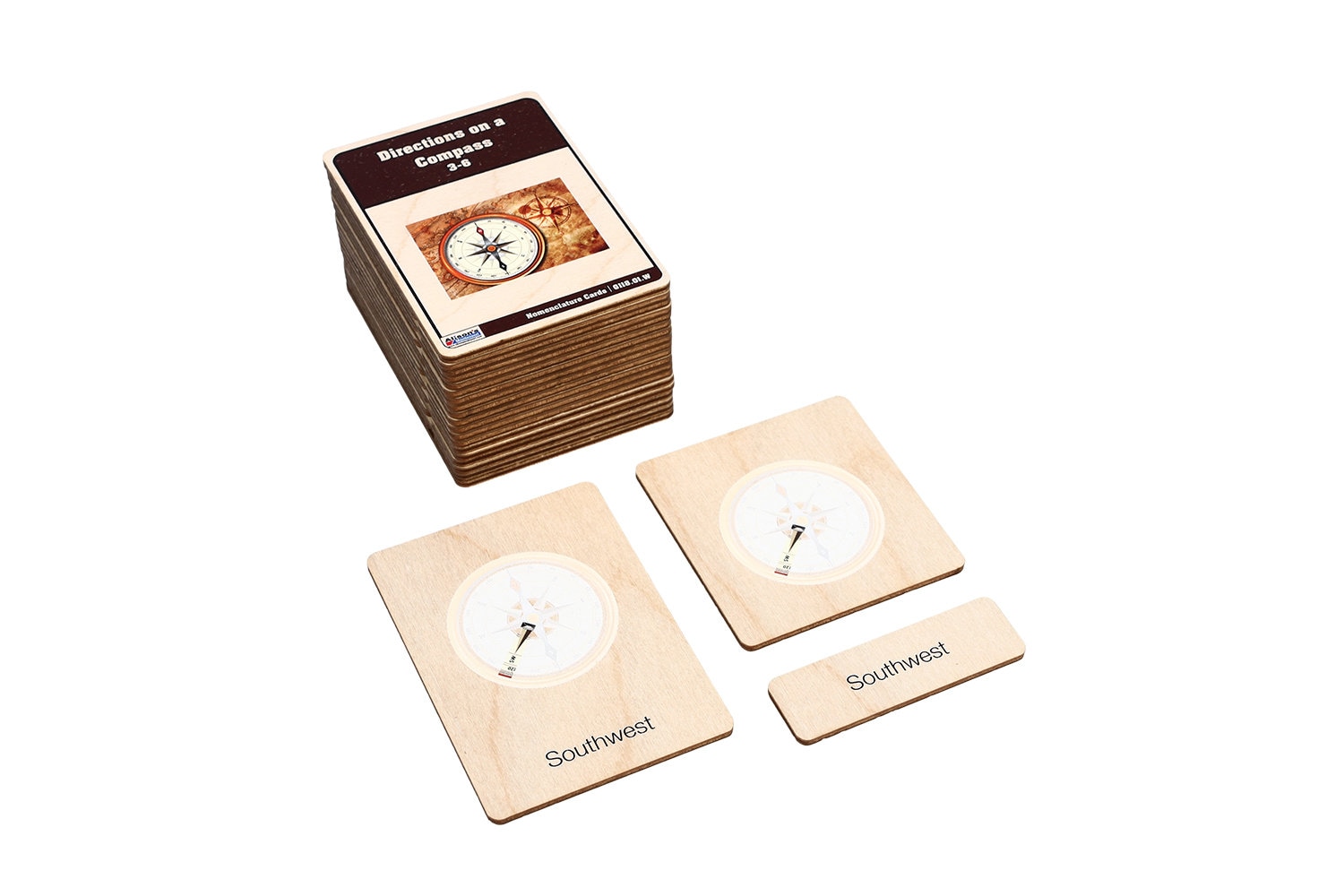 Directions on a Compass Wooden Three-part Cards Montessori - Etsy
