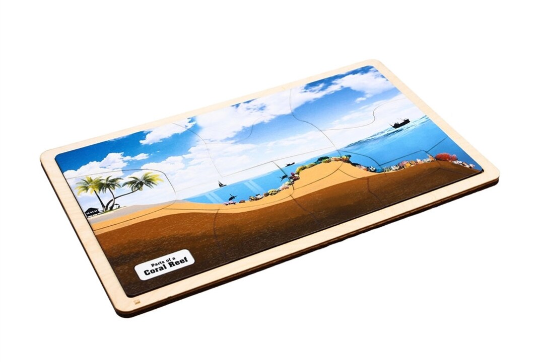 Parts of a Coral Reef Puzzle With Nomenclature Cards 3-6 | Montessori ...