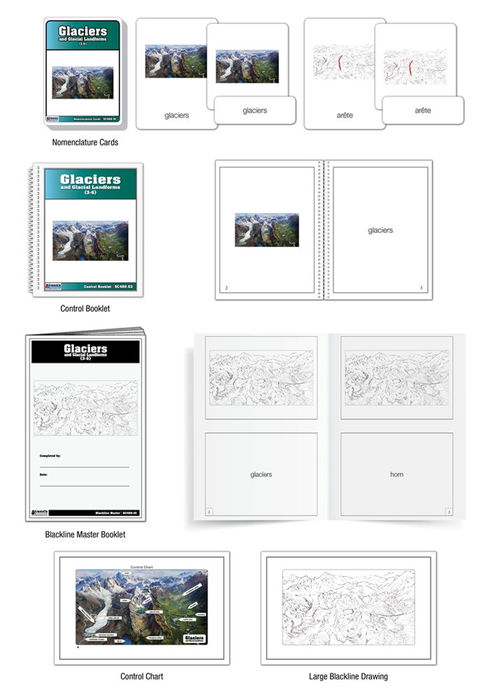 Glaciers and Glacial Landforms Puzzle With Nomenclature Cards (3-6 ...