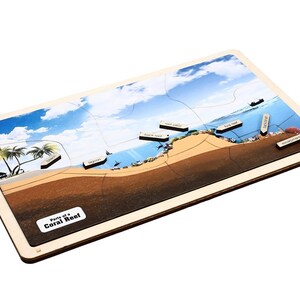 Parts of a Coral Reef Puzzle With Nomenclature Cards 3-6 | Montessori ...