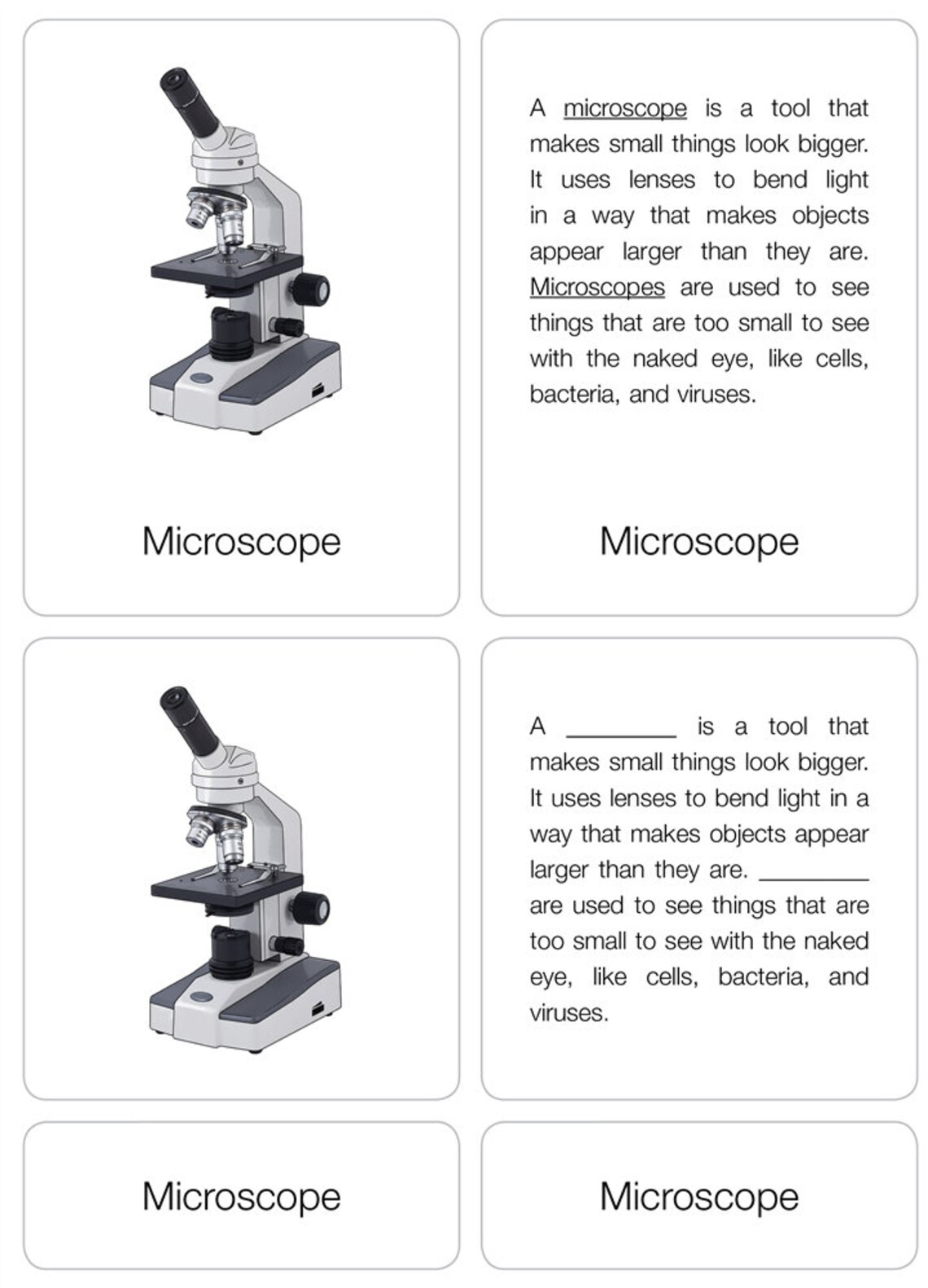 Microscope Puzzle: Montessori Nomenclature Cards (6-9) - Etsy