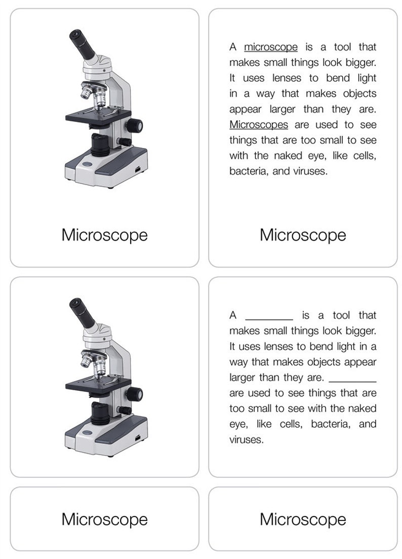 Microscope Puzzle: Montessori Nomenclature Cards (6-9) - Etsy