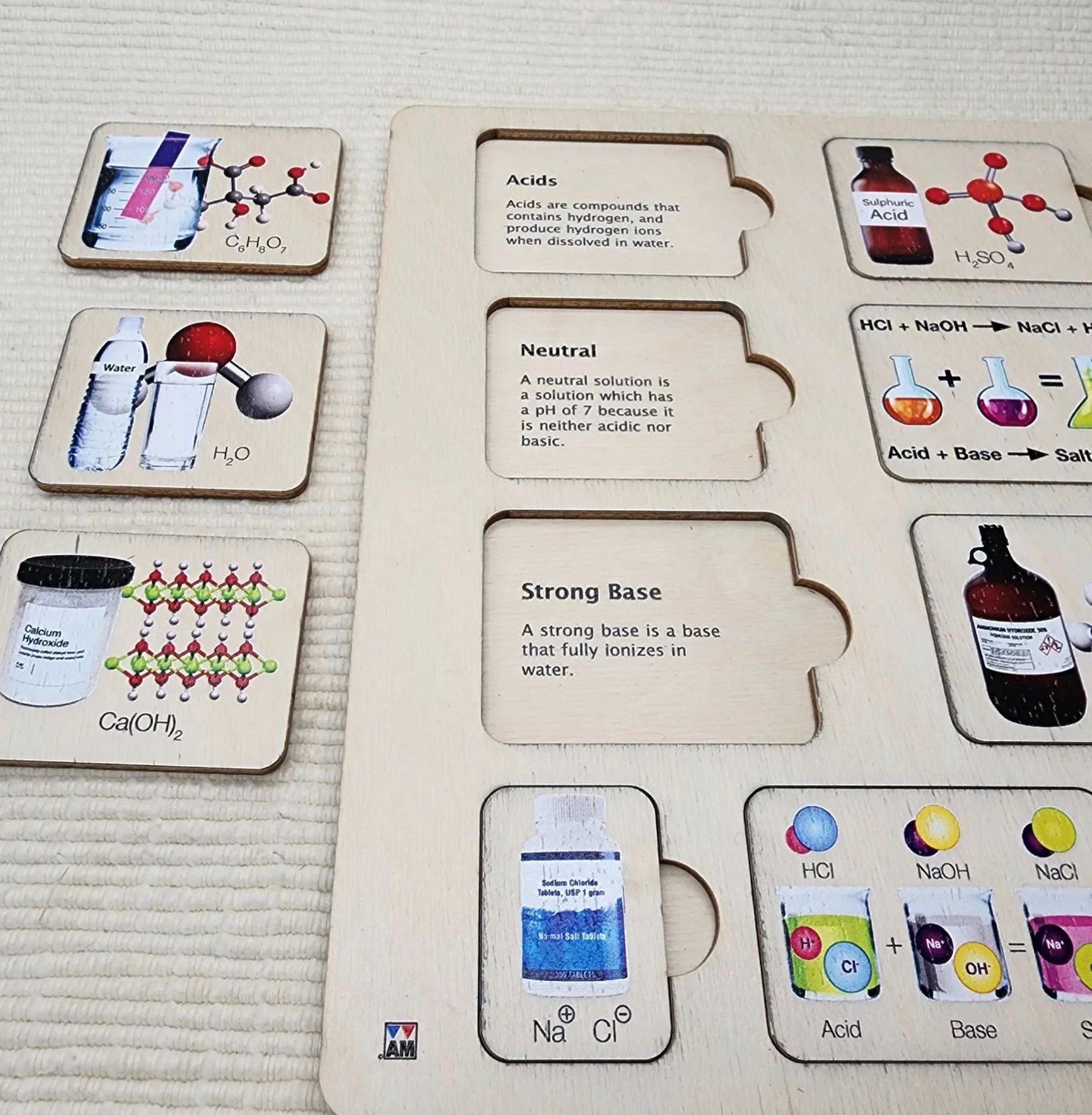 Acids Bases and Salts Montessori Wooden Puzzle - Etsy