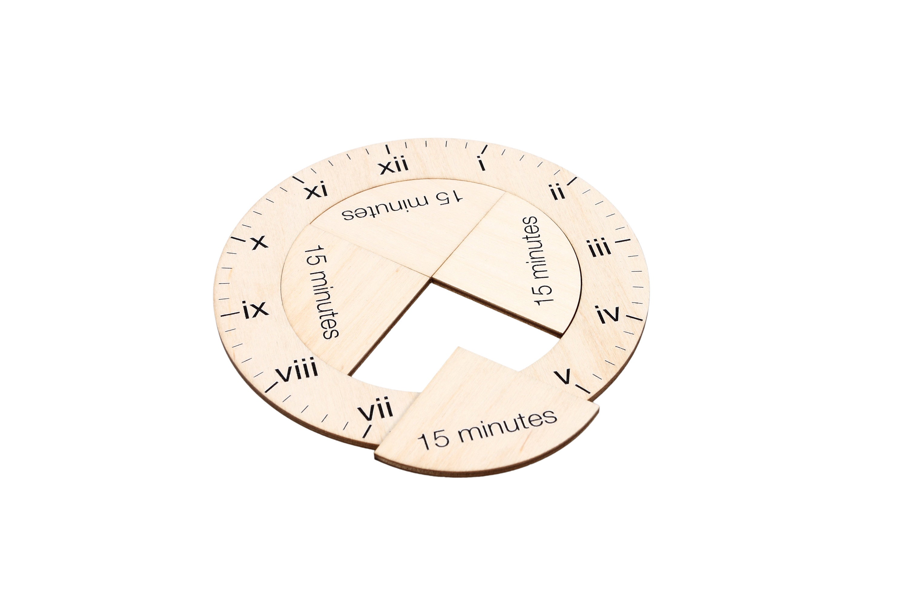 Wooden Time Fractions | Montessori Math Materials | Time Activity - Etsy