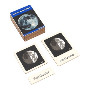 Phases of the Moon Wooden Nomenclature Cards (3-6) | Montessori ...