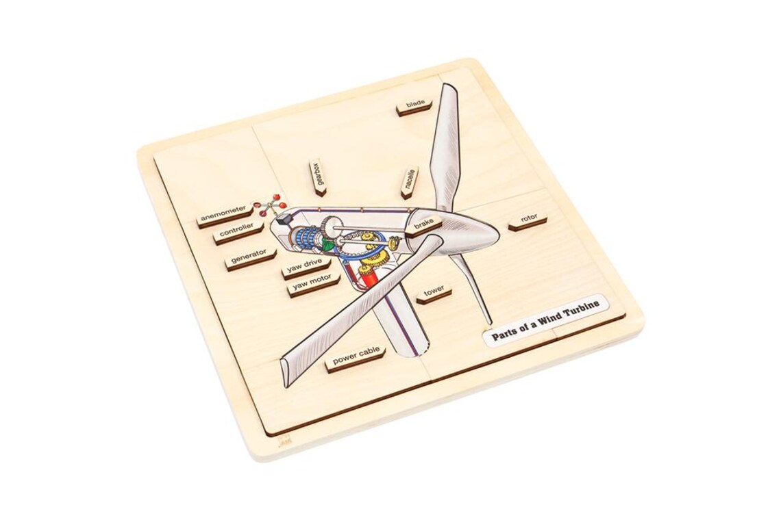 Wind Turbine Puzzle: Montessori Learning Set for Homeschool - Etsy