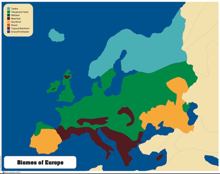 Biomes Puzzle Map of Europe Montessori Material Montessori Geography ...