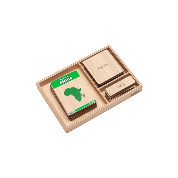 Animals of Africa Wooden Nomenclature Cards Montessori | Etsy