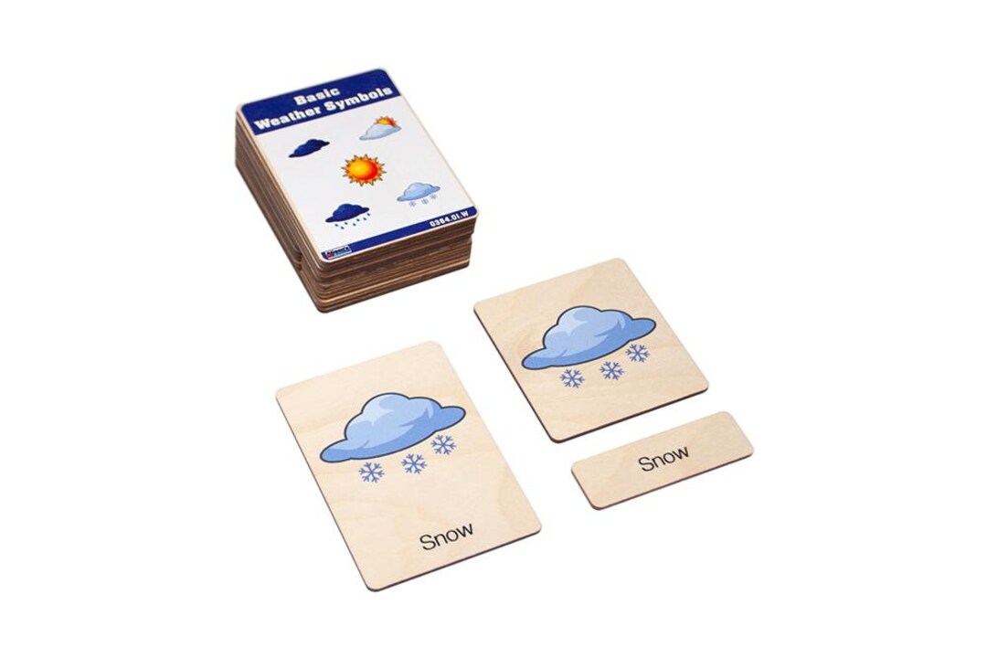 Weather Symbols Wooden Nomenclature Cards: Montessori Homeschool - Etsy