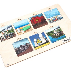 Types of Pollution Puzzle With Nomenclature Cards 6-9 Montessori ...
