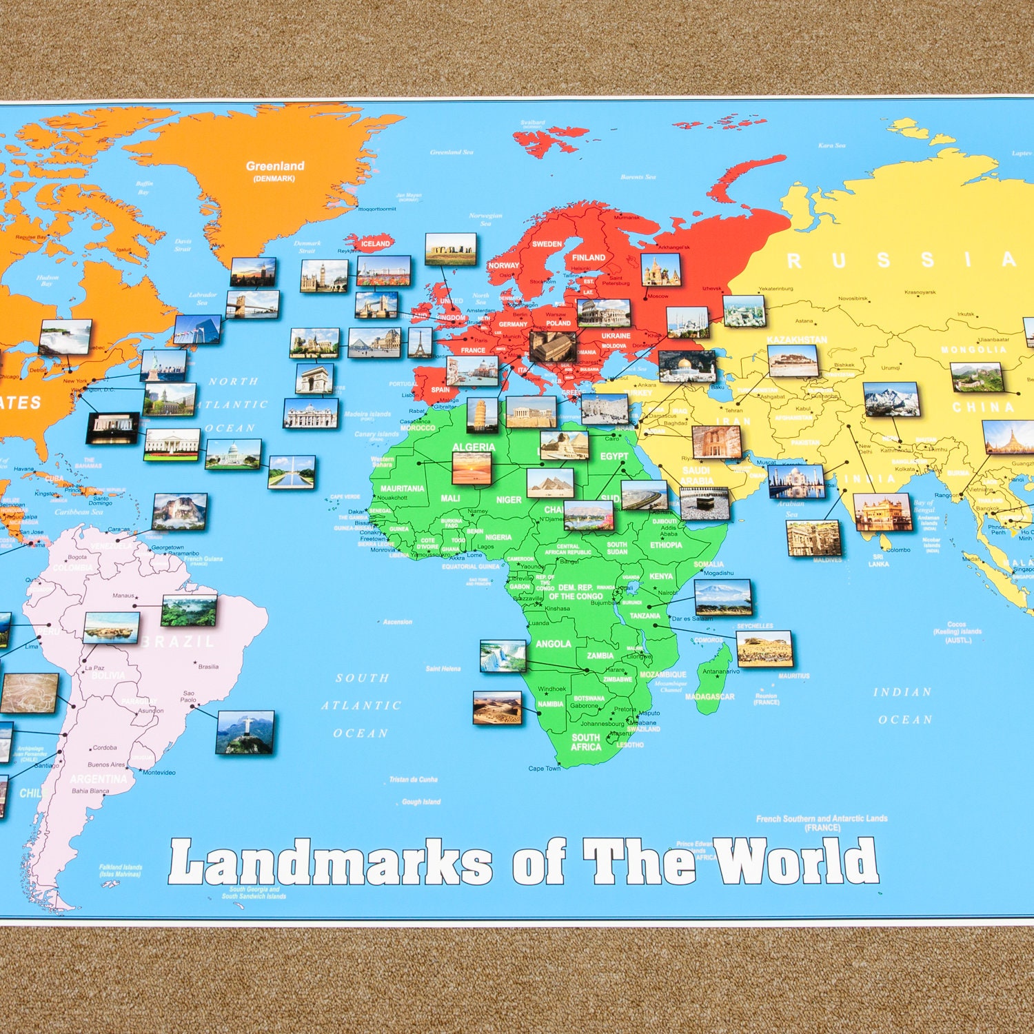 World Landmarks Educational Montessori Geography Materials for Kids and ...