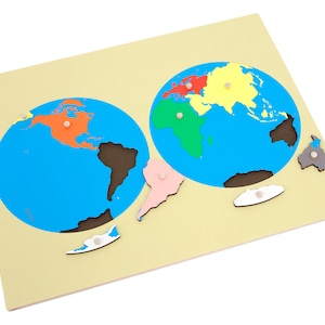 Puzzle Map of the World Montessori Material Puzzle Map Educational ...