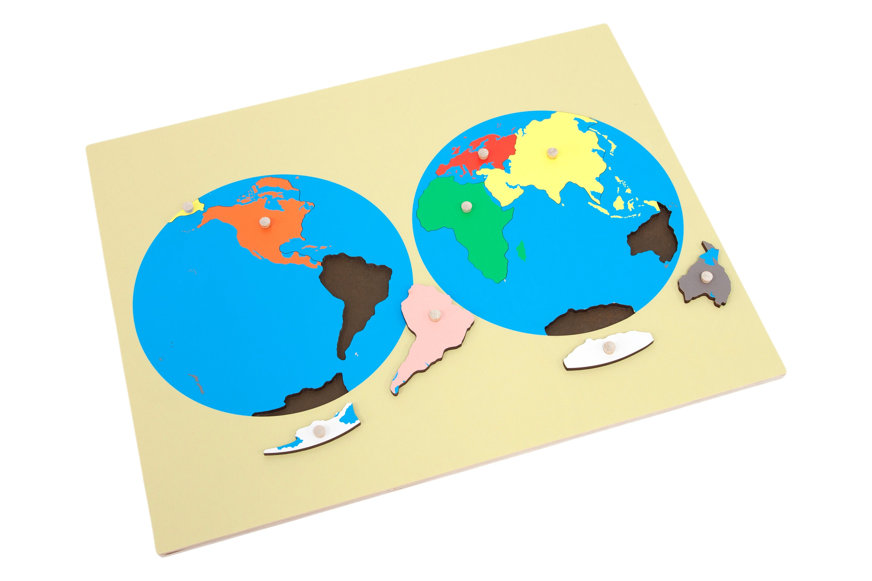 Puzzle Map of the World Montessori Material Puzzle Map Educational ...
