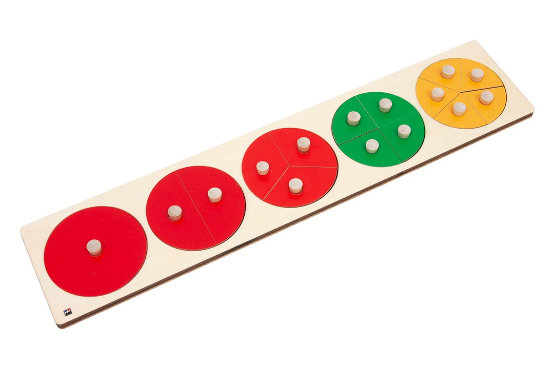 Knobbed Fraction Circles (1-5) | Montessori Materials | Montessori Math ...