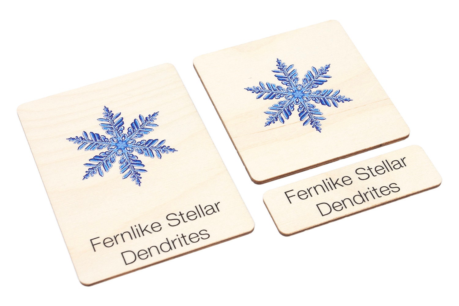 Types of Snowflakes Wooden Nomenclature Cards 3-6 Montessori Materials ...