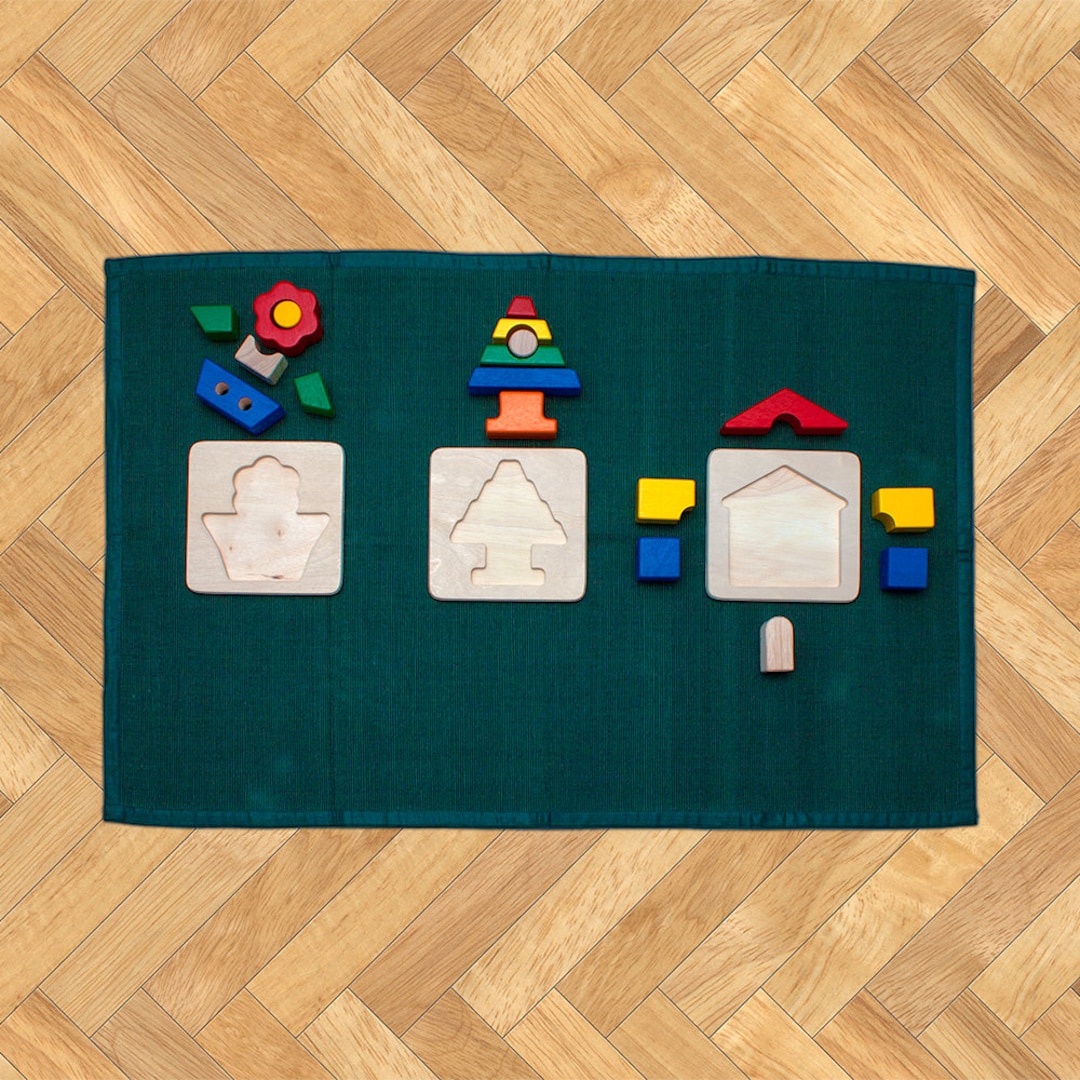 Green Montessori Classroom Mat: Medium-size Learning Rug for Toddlers ...