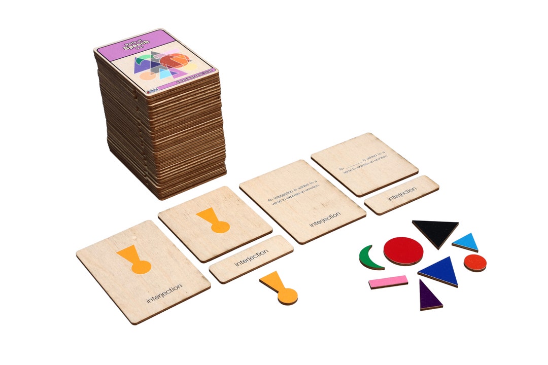 Grammar Symbol Wooden Nomenclature Cards | Parts of a Speech ...