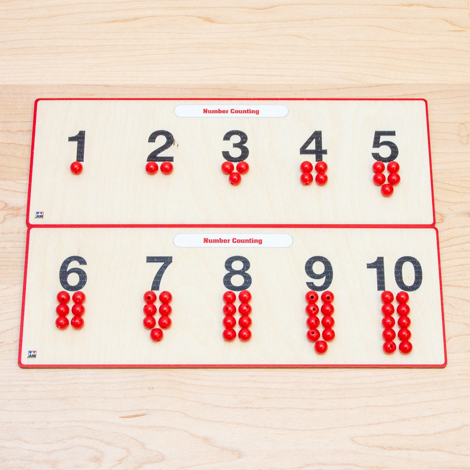 Montessori Wooden Number Counting Board: Educational Math Material for ...