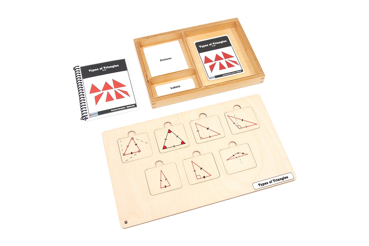 Types of Triangles Puzzle With Nomenclature Cards 3-6 Montessori ...