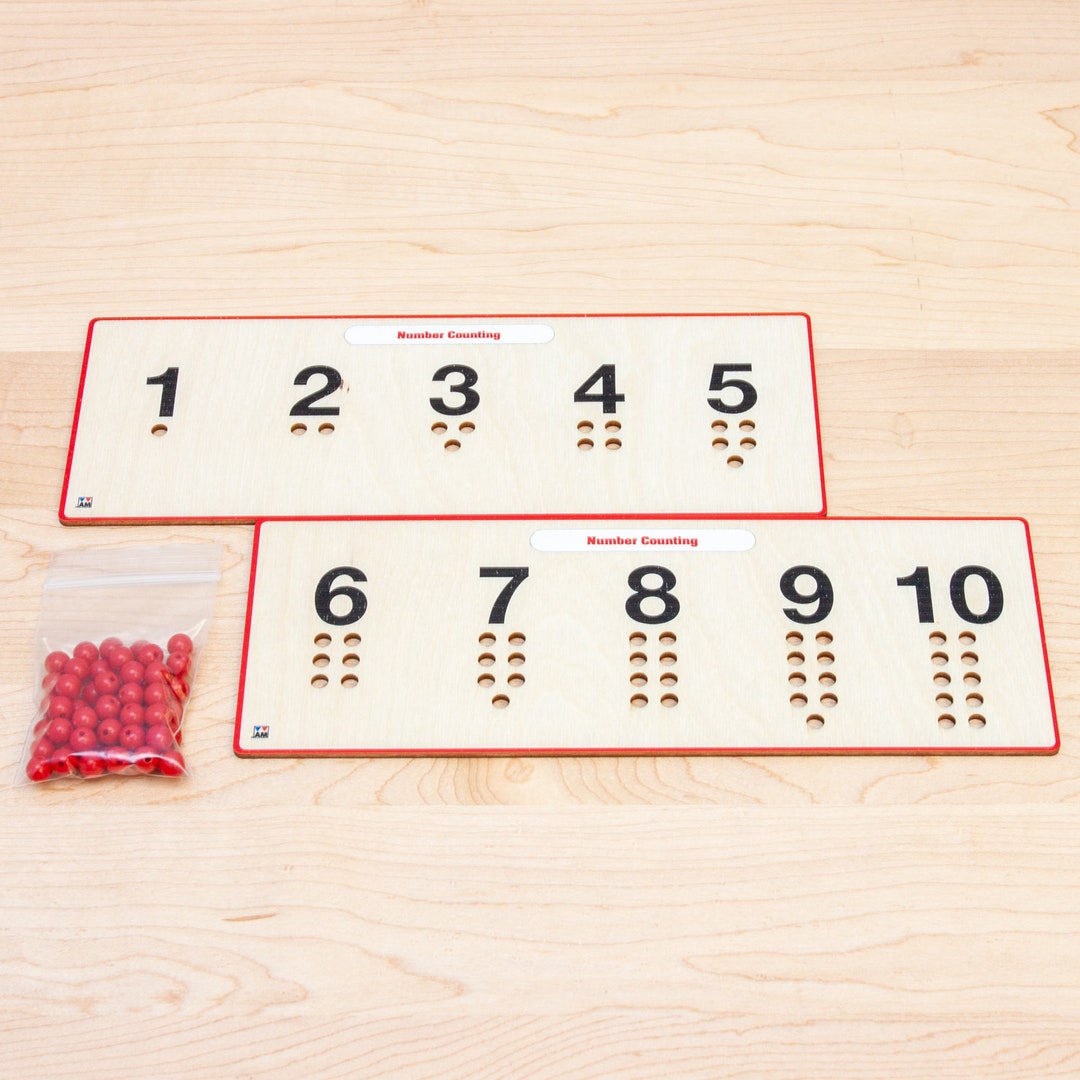 Montessori Wooden Number Counting Board: Educational Math Material for ...