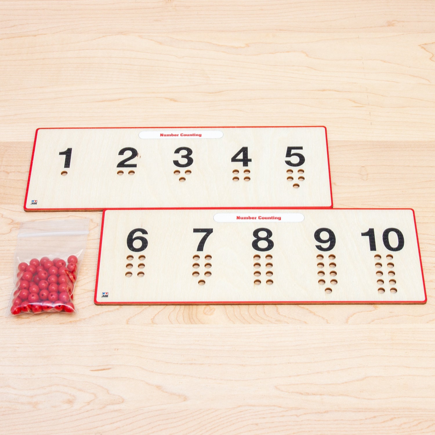 Montessori Wooden Number Counting Board: Educational Math Material for ...
