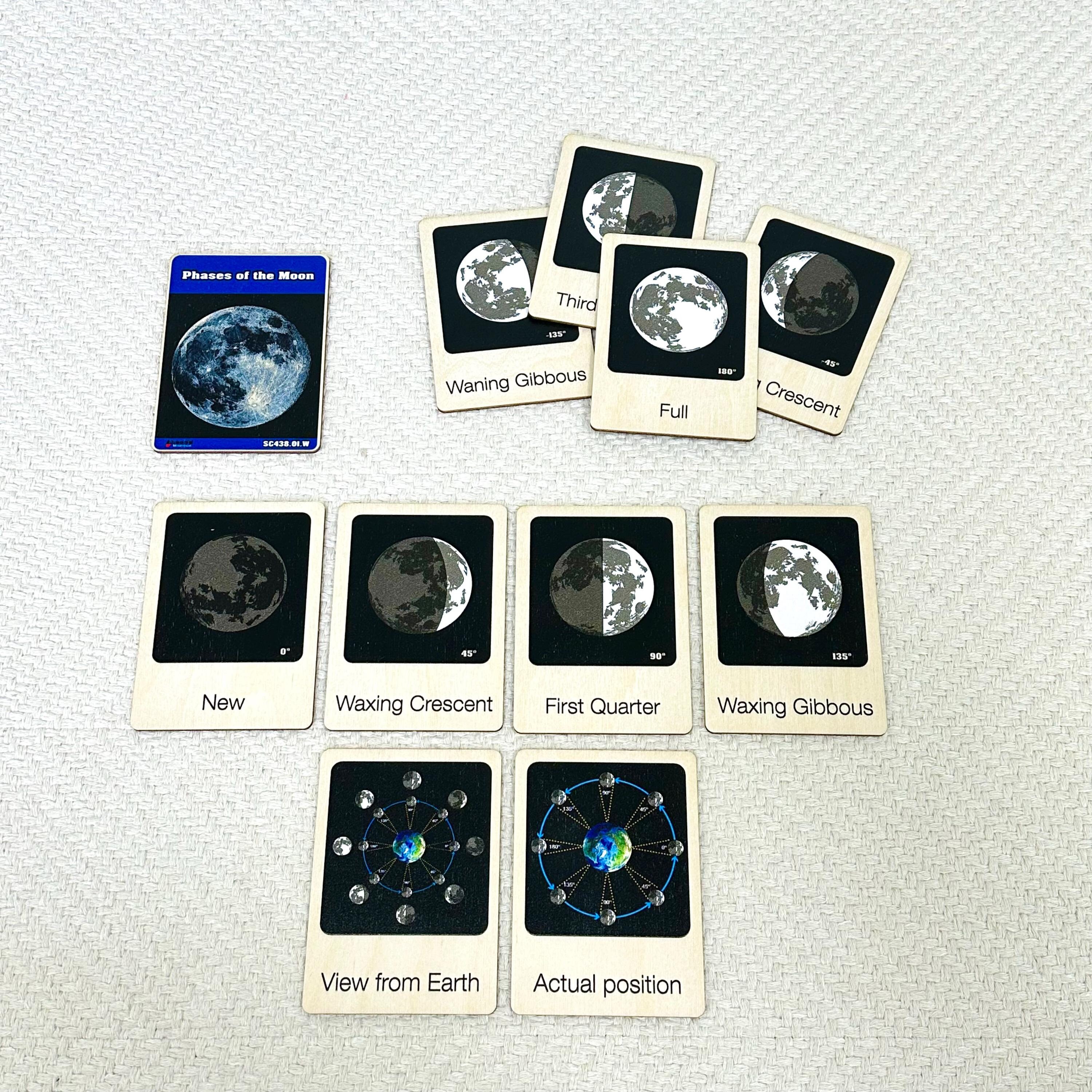 Phases of the Moon Wooden Nomenclature Cards (3-6) | Montessori ...