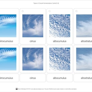 Types of Clouds Puzzle With Nomenclature Cards (3-6) | Montessori ...