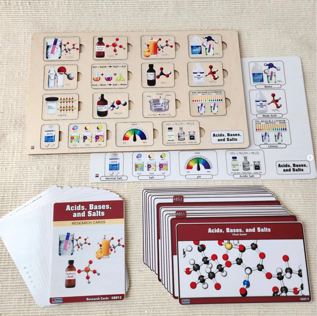 Acids, Bases, and Salts | Montessori Wooden Puzzle | Montessori ...