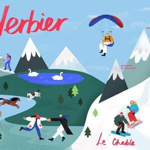 DIGITAL Custom Travel Map Illustrated Invitation, Save the Date ...