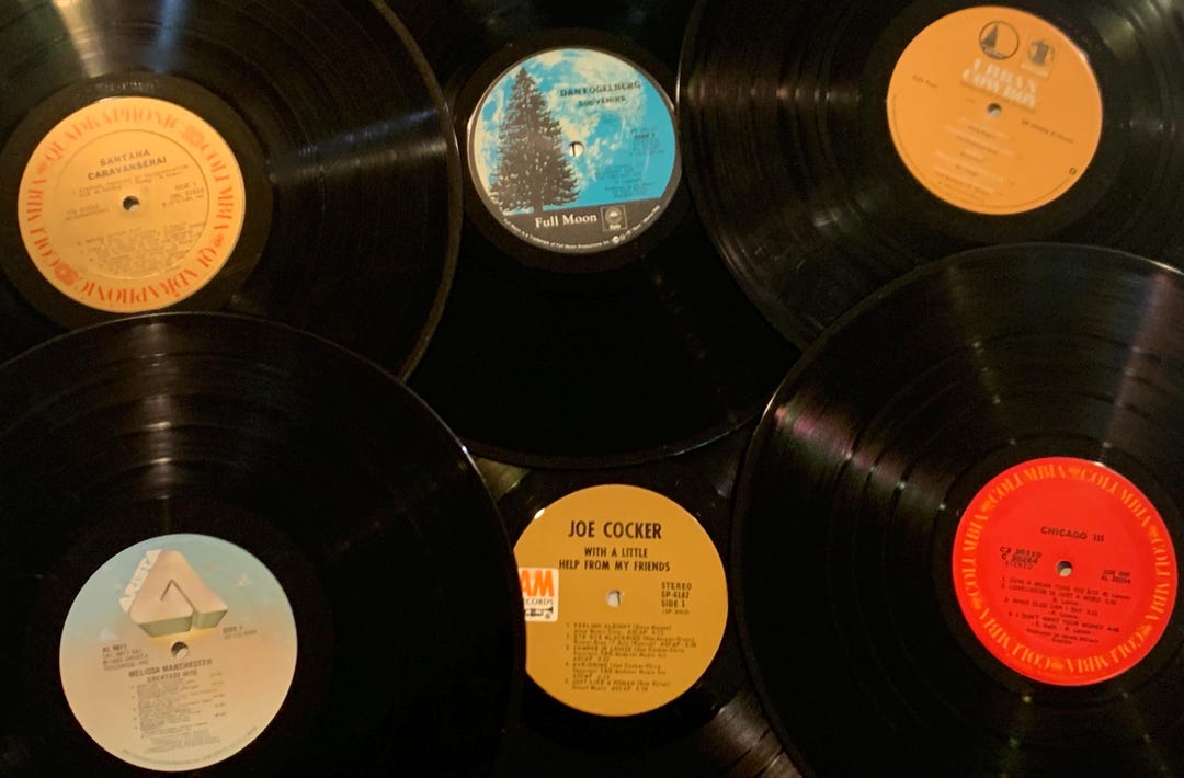 Bulk Lot of 60 Used Vinyl Records 1970s 1980s Rock and Pop for Crafting ...