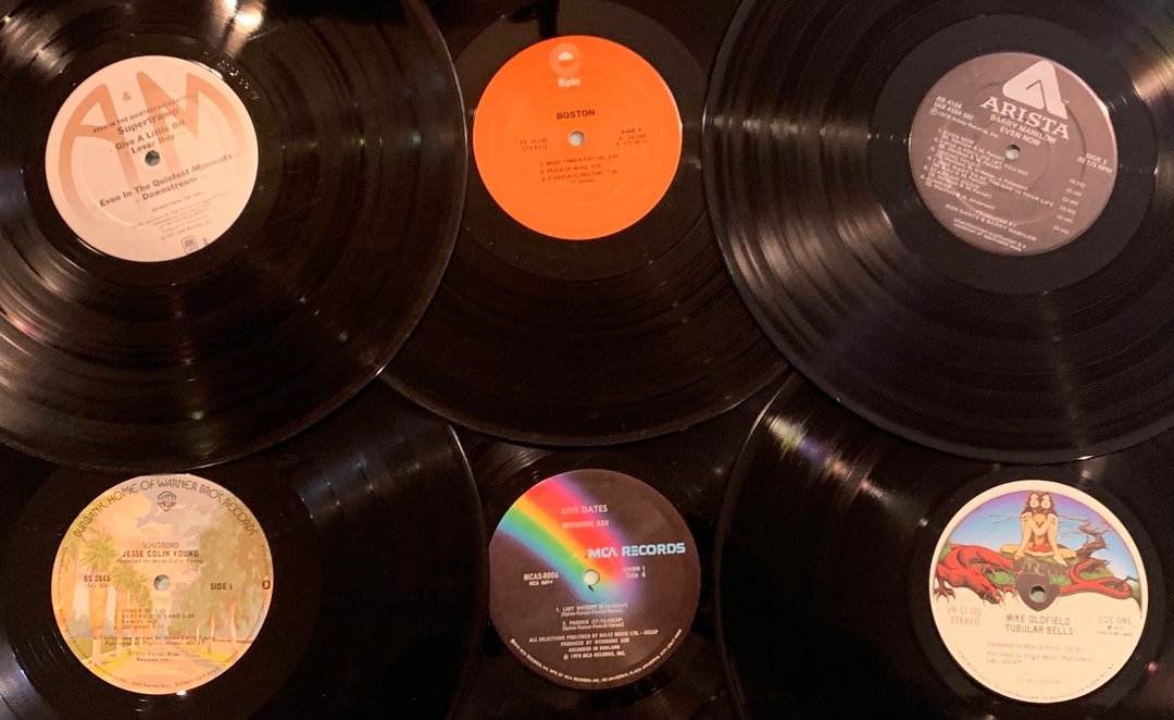 Bulk Lot of 30 Used Vinyl Records 1970s Rock and Pop for Crafting and ...