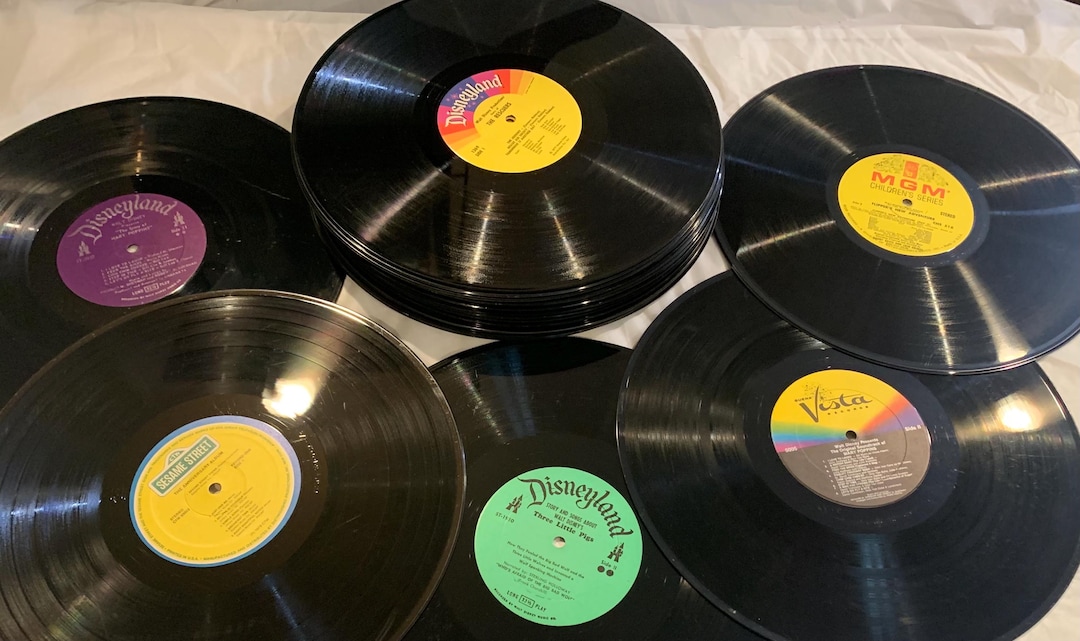 Vintage 1960s-70s Children's Vinyl Records Lot - Walt Disney, Crafting ...
