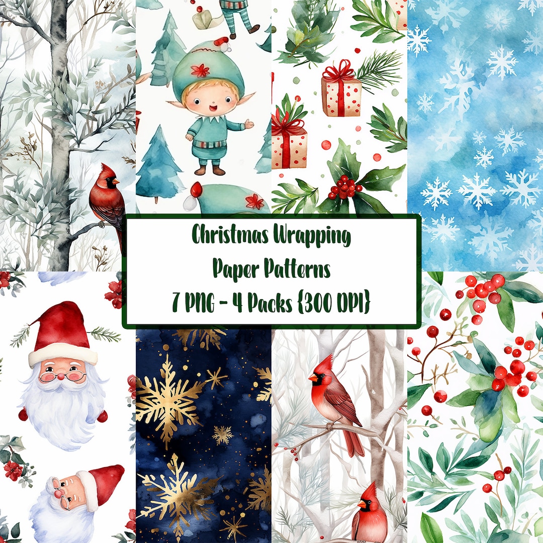 28 PNG Pack Christmas Printable Digital Paper, Digital Download ...