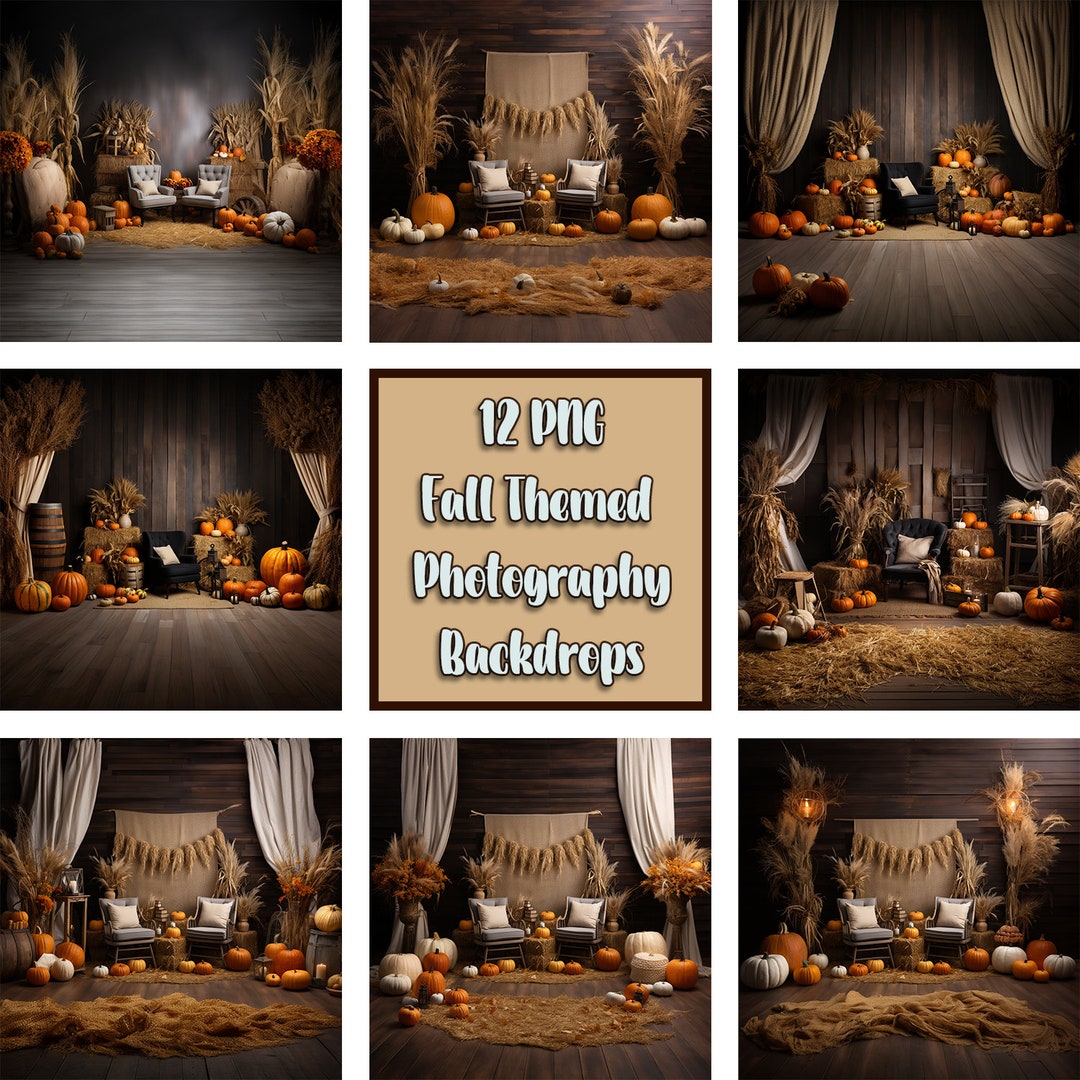 12 Pack Fall Photography Backdrops, Fall Back Drop, Fall Time Wallpaper ...